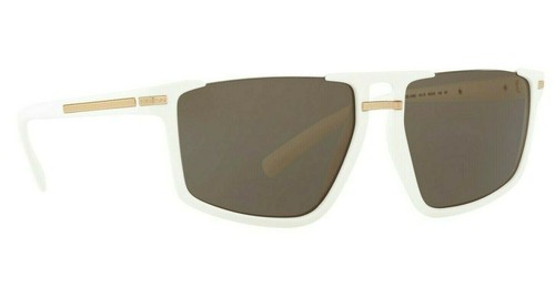 NEW Genuine VERSACE GRECA AEGIS White Gold Brown Square Sunglasses VE ...