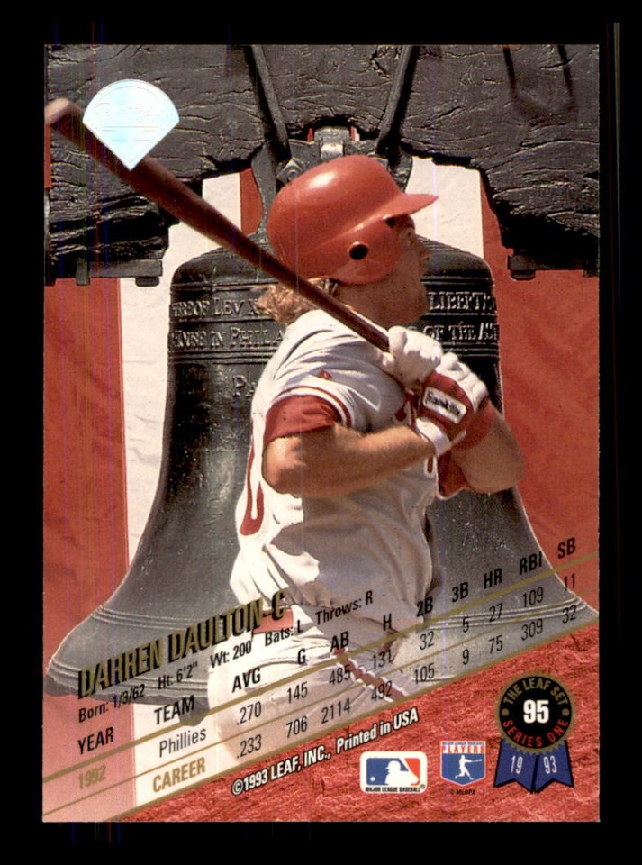 1993 BASEBALL 1993 Leaf Darren Daulton Philadelphia Phillies #95 1 | eBay