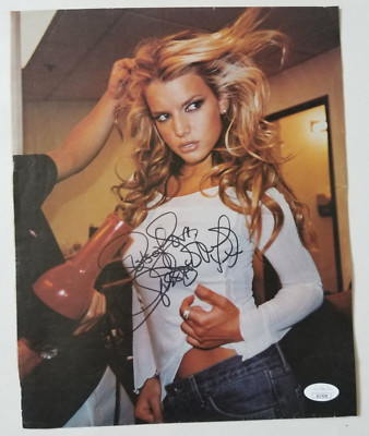 Jessica Simpson REAL hand SIGNED 9.5x12" Mag Pinup Photo JSA COA ...