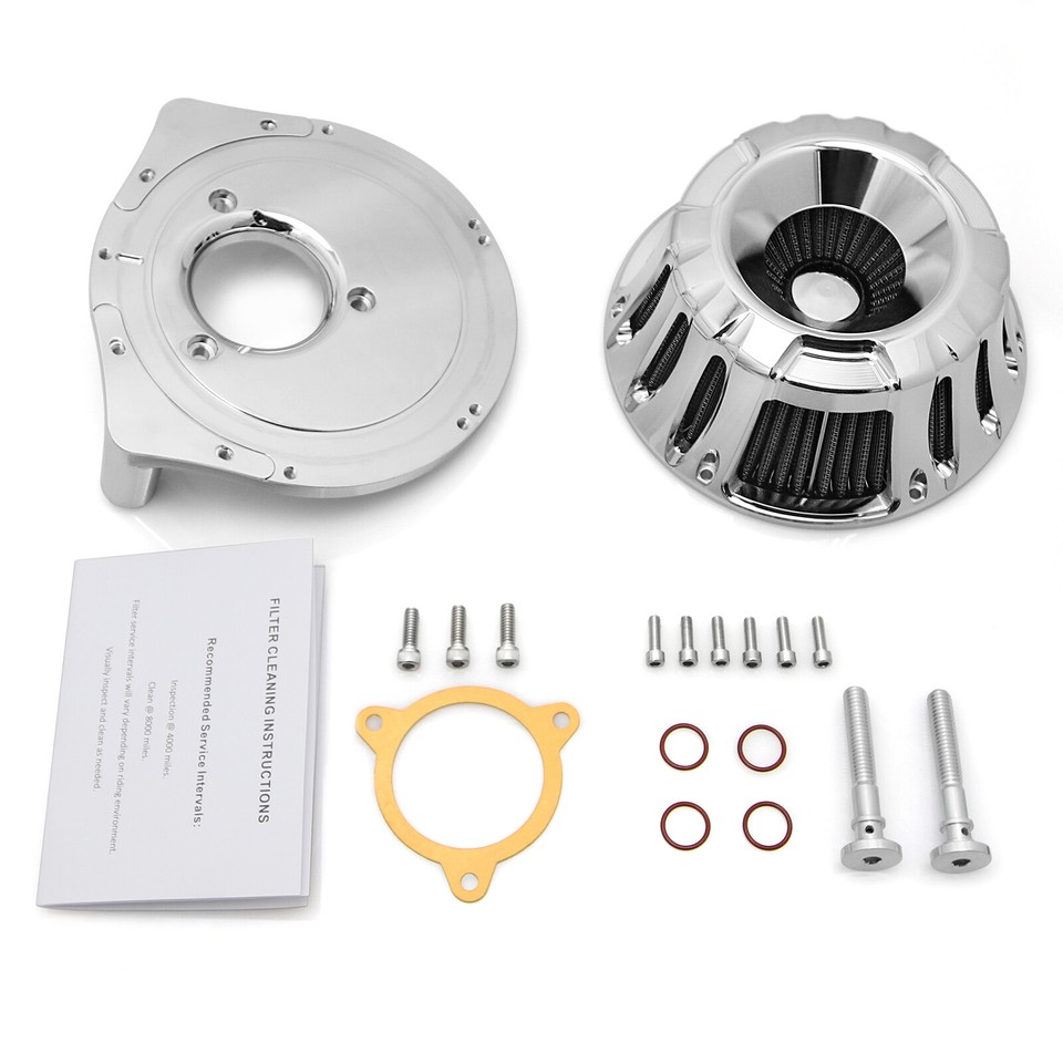 CNC Cut High Performance Air Cleaner Chrome for Harley 09-13 Tri Glide ...