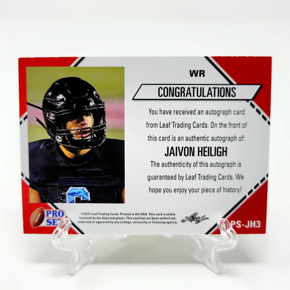 2021 Leaf Pro Set Jaivon Heiligh #PS-JH3 Rookie RC Auto Coastal ...
