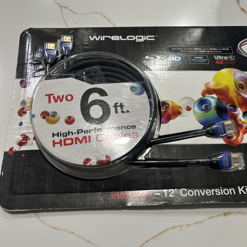 WireLogic Cables HDMI 6 ft (1.8 m) high performance Ethernet 4K UltraHD 2 Pack | eBay