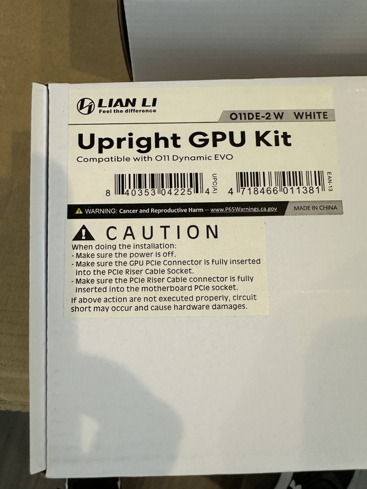 Lian Li O-11D EVO White Dynamic PC CASE with 3 Accessories! GPU Risers ...