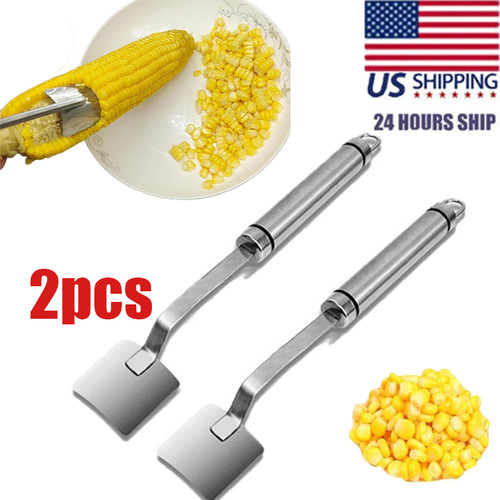 2-Pack Stainless Steel Corn Strippers - Long Handle Corn Cob Peeler ...