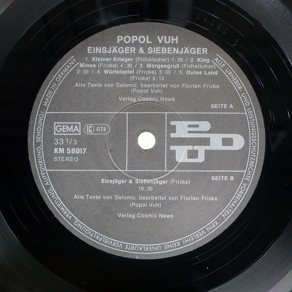 POPOL VUH EINSJGER & SIEBENJGER KOSMISCHE KM58017 Germany REISSUE VINYL ...