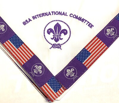 BSA International Committee Neckerchief White with ribbon border | eBay