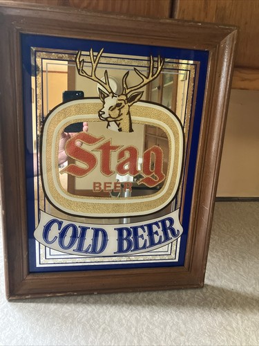 Stag Beer Mirror. Deer. COLD BEER. 14.5x18.5”. Beer Sign. Stag Beer | eBay