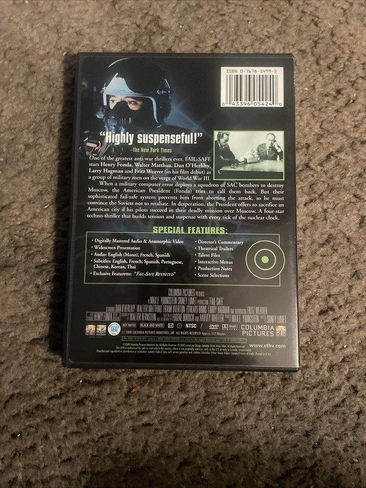Fail-Safe (DVD, 1964) Special Edition Henry Fonda Walter Matthau Like ...
