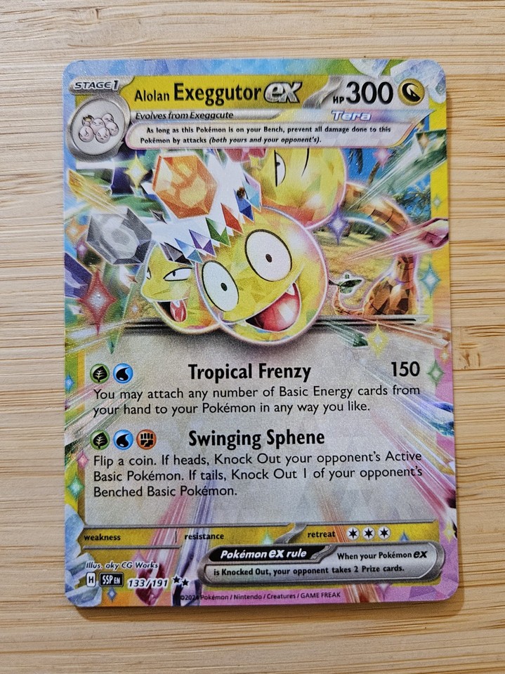 Alolan Exeggutor ex 133/191 Surging Sparks (SSP) NM Double Rare Pokemon ...