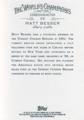 2014 Topps Allen & Ginter Baseball #216 Matt Besser Comedian/Actor | eBay
