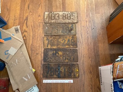 Lot of 5 Pennsylvania License Plates 1920 1928 (4) Rustic To Restore ...