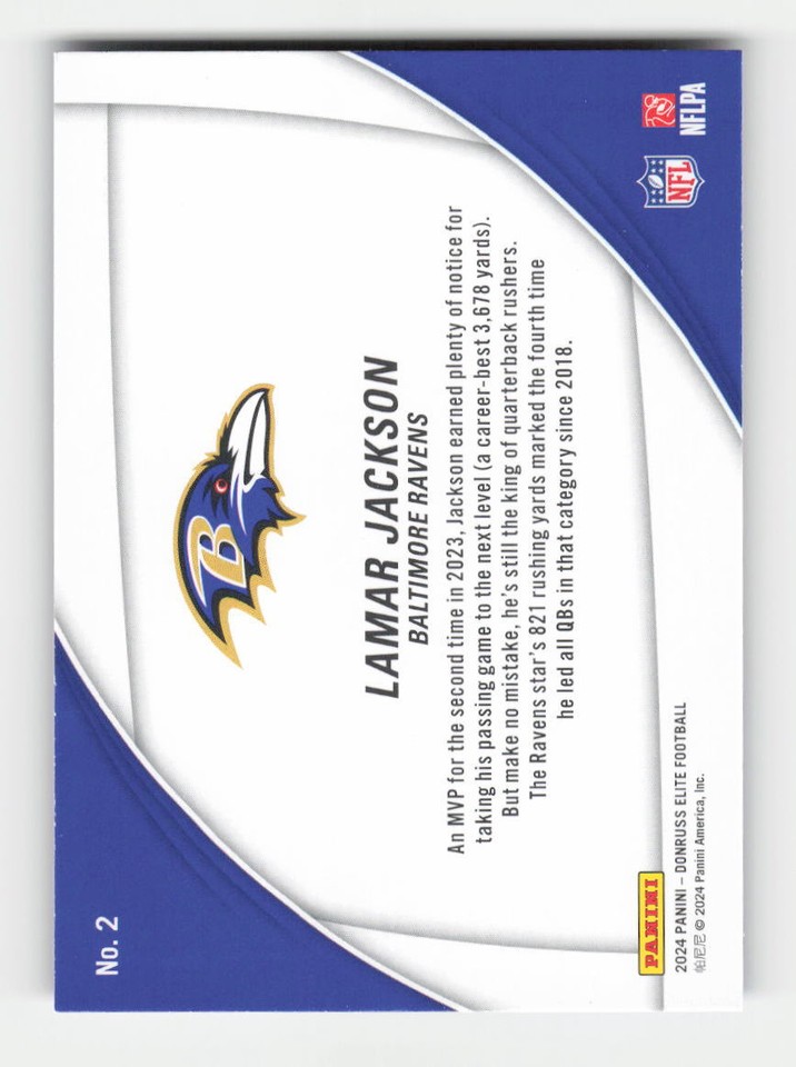 2024 Donruss Elite #2 Lamar Jackson Field Vision Pink | eBay