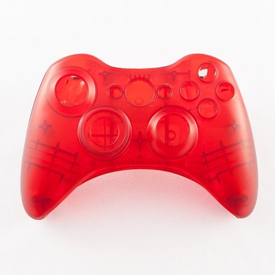 Red Custom Crystal Clear Wireless Controller Shell Case For XBox 360 ...