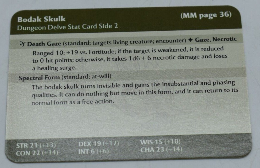 D&D Miniature Card - Bodak Skulk #6 - Dungeons and Dragons - RPG - CARD ...
