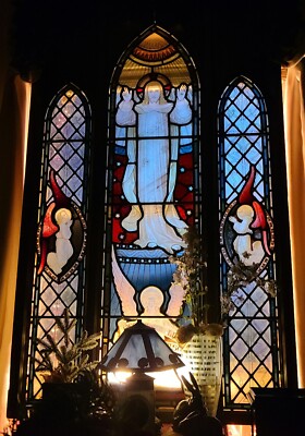 LARGE STAINED GLASS TRIPLE PANE ORIGINAL FRAME 1880's RARE WINDOW | eBay