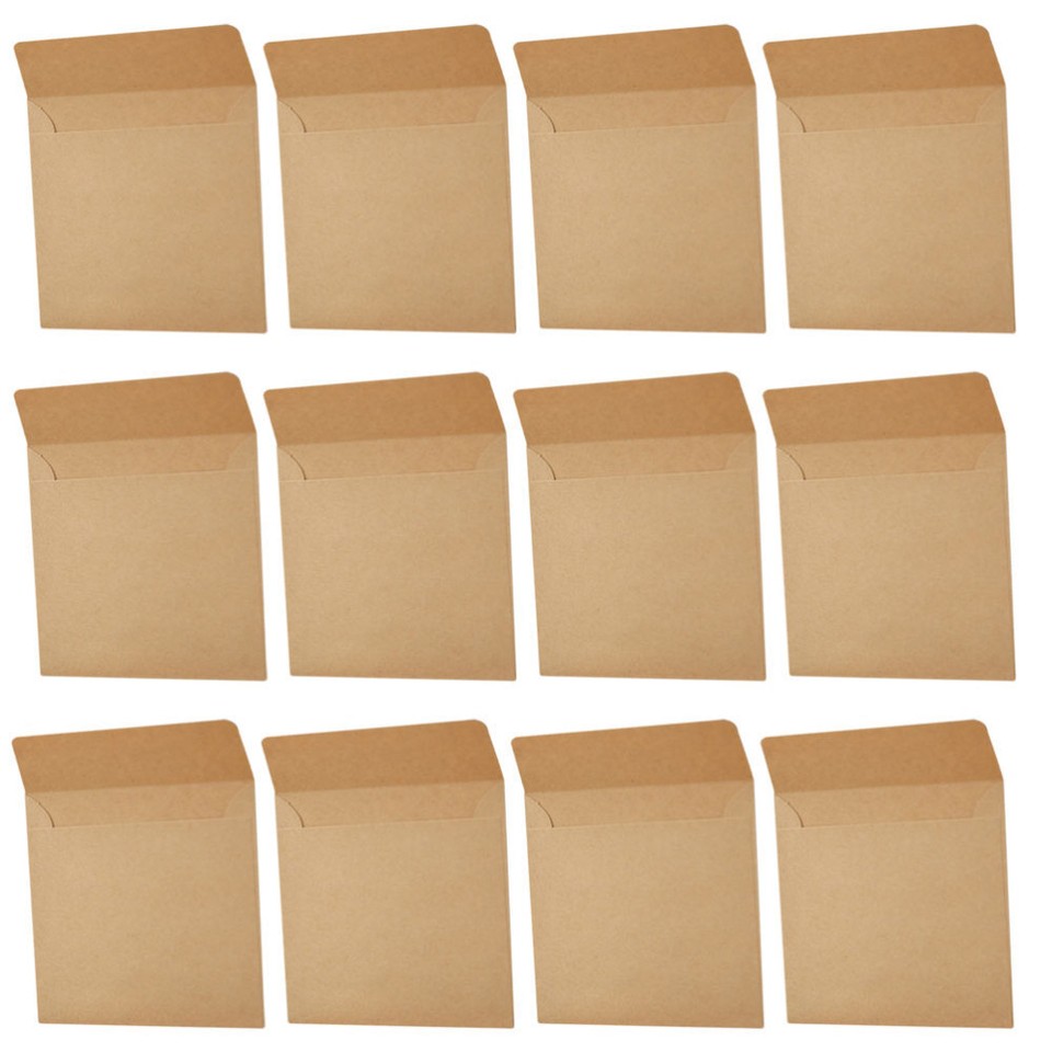 10-100pcs 10*10cm Kraft Square Mini Envelopes for Card Wedding ...