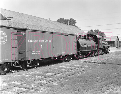 Carson & Colorado Railway Boxcar 7 pulled by Southern Pacific Engine 9 ...