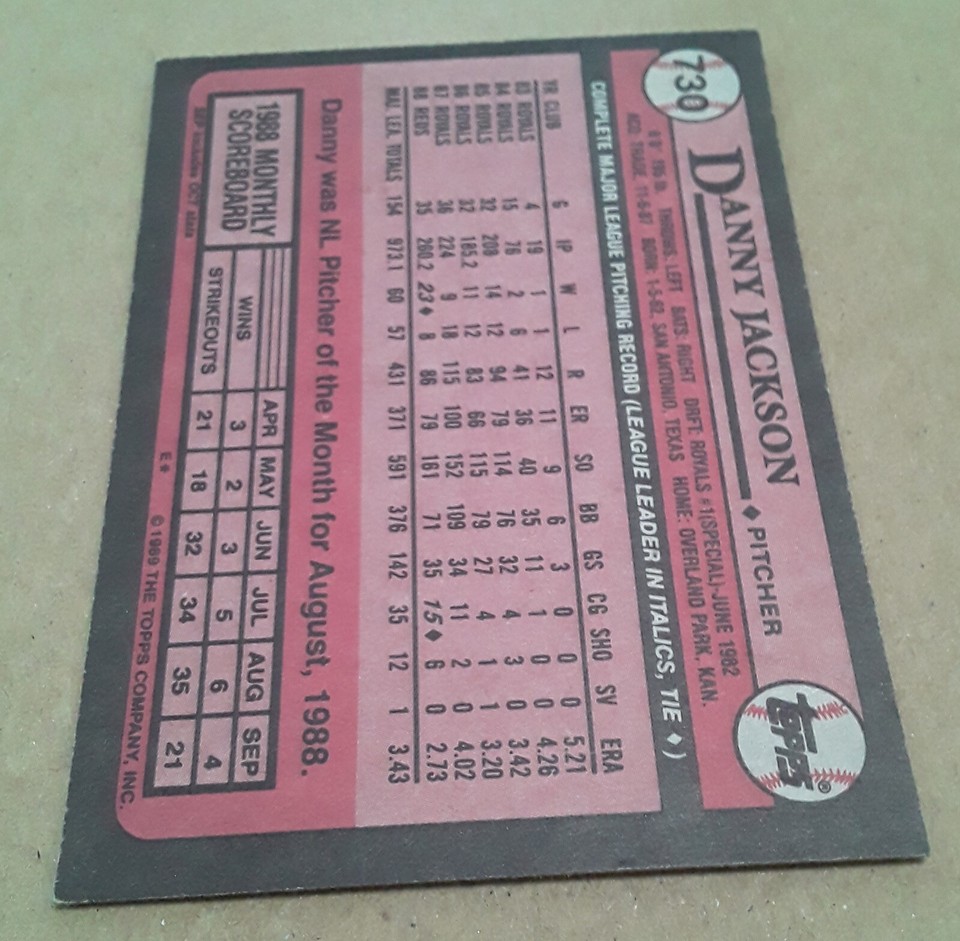 1989 Topps Danny Jackson Cincinnati Reds Baseball Card | eBay