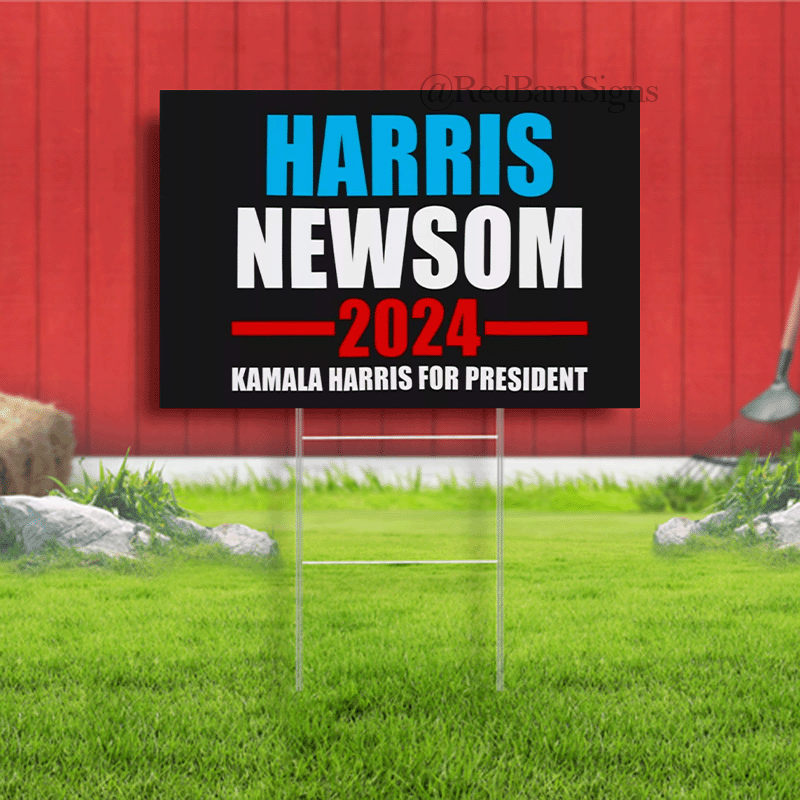 Harris Newsom 2024 Kamala Harris For President Yard Sign wT H-Stake | eBay