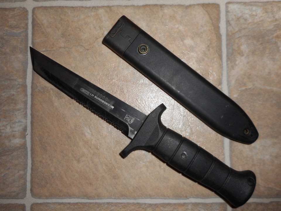 Modern German Army tanto blade fighting knife KM 2000 w/ scabbard by ...