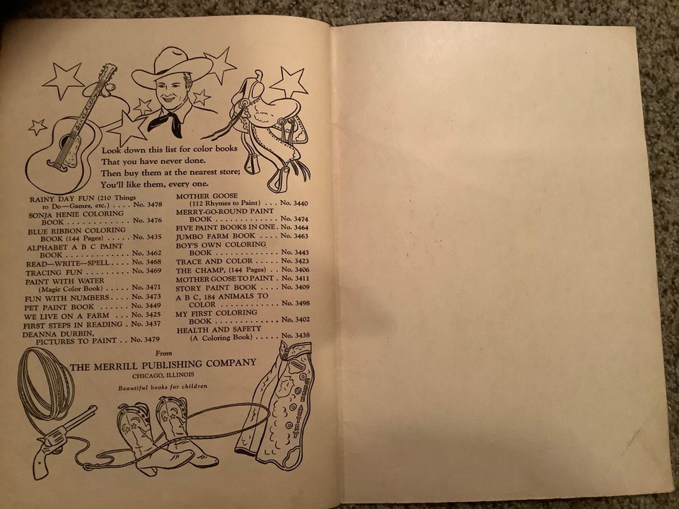 Vintage 1940 GENE AUTRY COWBOY PAINT BOOK coloring book | eBay