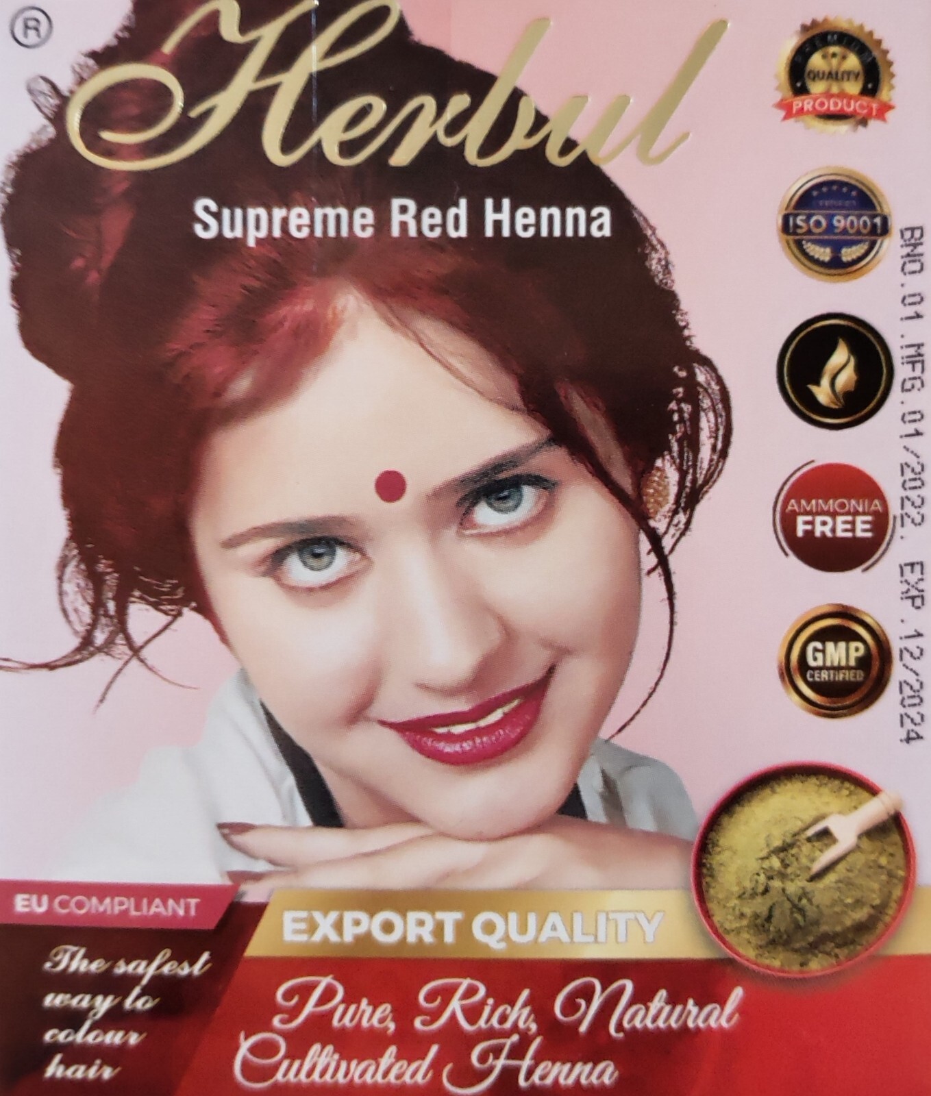 HERBUL Henna Natur Haar Farbstoffe 6x10g Pulver Dunkelbraun Schwarz Rot ...