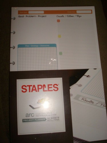 STAPLES ARC CUSTOMIZABLE NOTEBOOK SYSTEM PROJECT PLANNER 50044 | eBay