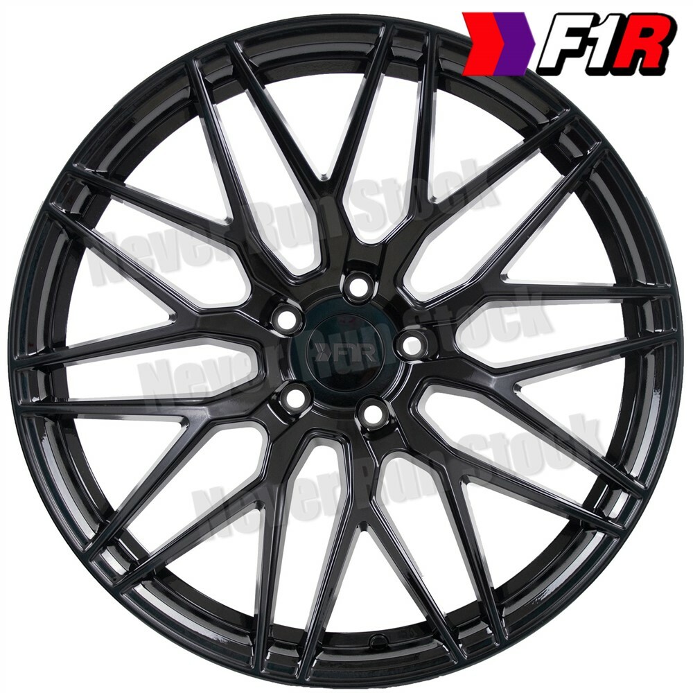 F1R F103 20x9 20x10 STAGGERED 5x114.3 GLOSS BLACK MESH 20 SPOKES WHEELS ...