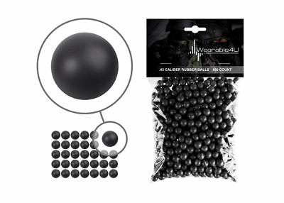 Wearable4U .43 Cal Reusable Black Rubber Balls for Paintball Gun 100 ...