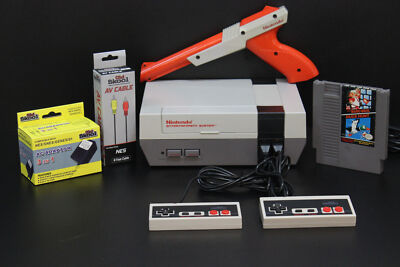 NES w/Mario/Duck Hunt, 2 New Controllers, Zapper | eBay