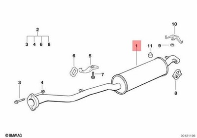Genuine BMW E36 318tds Sedan Wagon Rear Silencer 18312245524 | eBay
