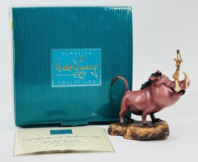 DISNEY WDCC - LION KING PUMBAA & TIMON - DOUBLE TROUBLE - STATUE W/ COA ...