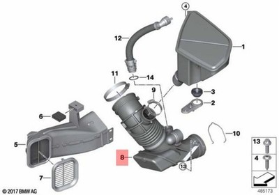 Genuine BMW X3 G01 G02 G30 G31 520d ed 520dX FILTERED AIR PIPE ...