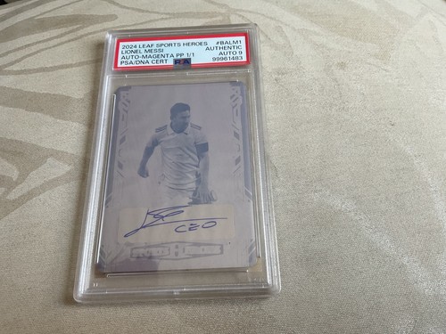 2024 Leaf lionel messi Yellow Printing plate Auto PSA EMCAPSULATD | eBay