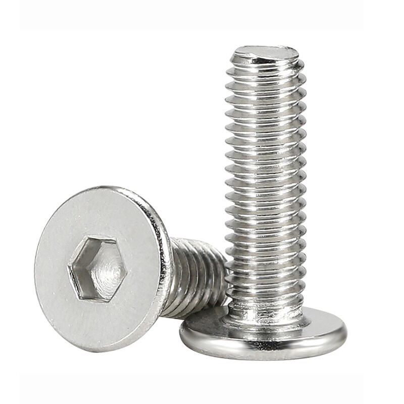 M10 Ultra Thin Wafer Flat Head Low profile Screws Bolt Allen Key ...