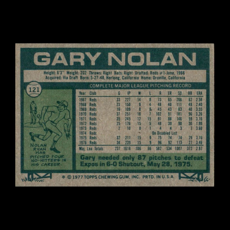 Gary Nolan 1977 Topps Cincinnati Reds #121 Set Break NICE! 2 | eBay