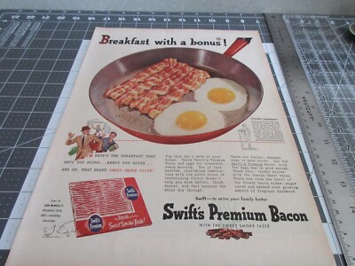 1954 Swift's Premium Bacon Print Ad, Eggs & Bacon | eBay