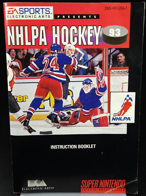 NHLPA Hockey '93 | Super Nintendo | SNES | Original | Manual | eBay