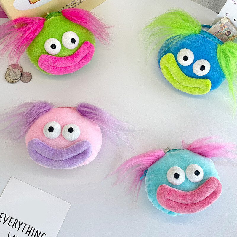 Zipper Money Bag Sweet Mini Plush Doll Coin Purse Wallets Children Card ...