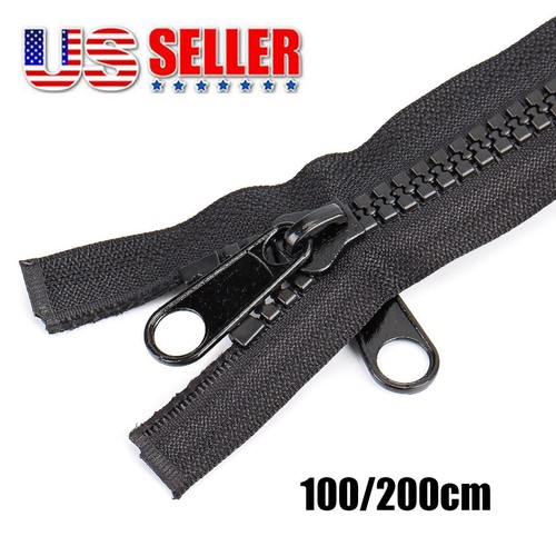100/200cm Heavy Duty Separating Double Pull Metal Slider Marine Grade Zipper | eBay