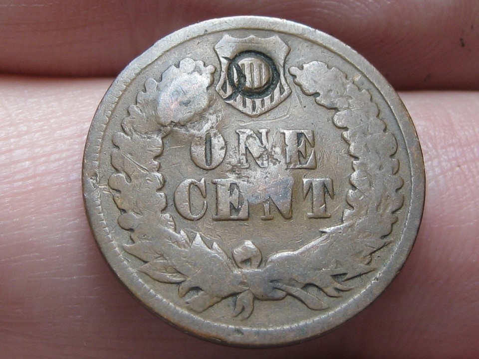 1888 Indian Head One Cent Penny- Good Details, Counterstamped Circles/O ...