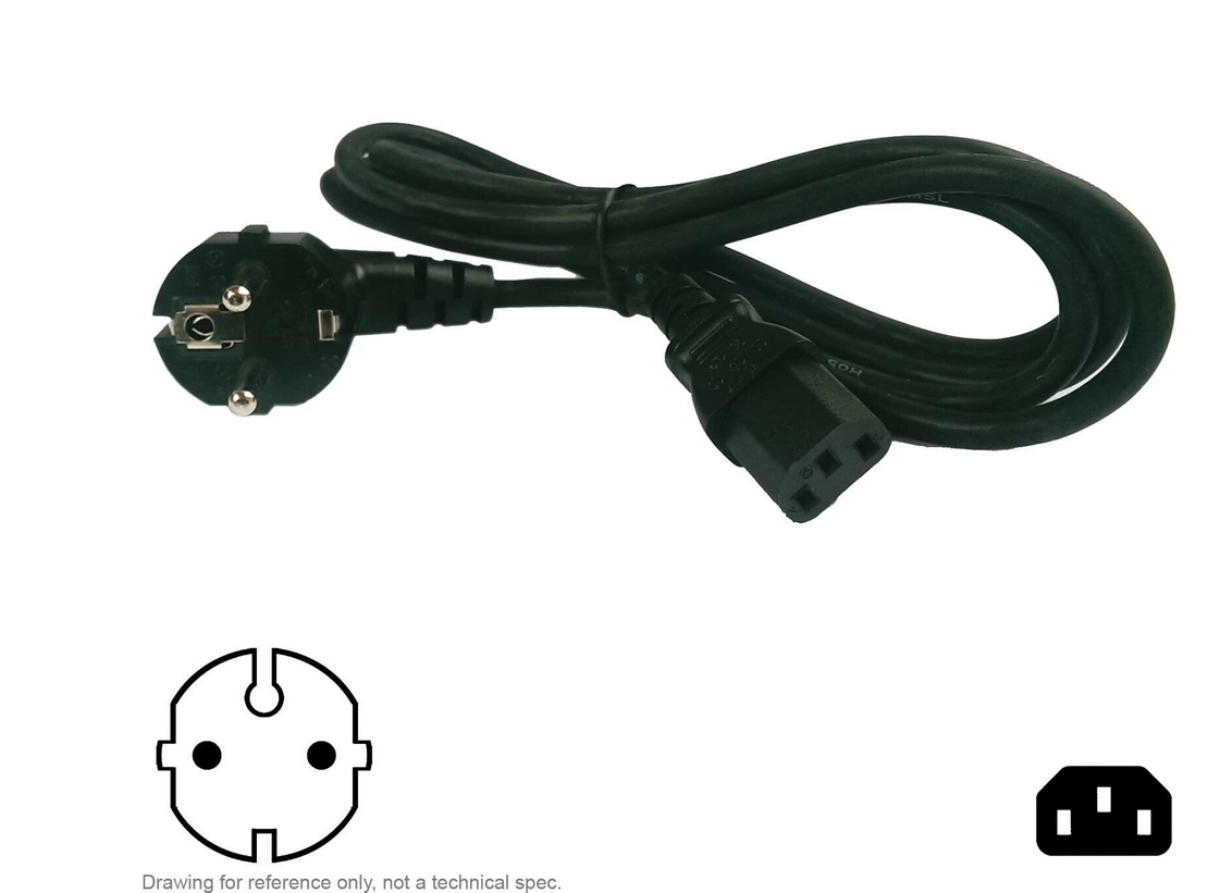 AC Power Cord Type F Schuko CEE 7/4 IEC C13 0.75 6' German Cable MSL ...