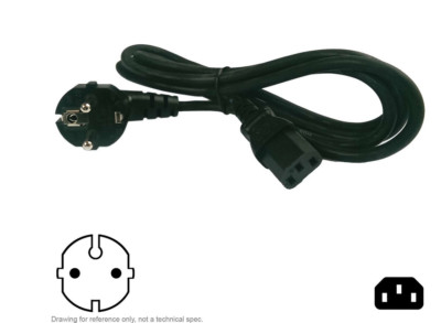 AC Power Cord Type F Schuko CEE 7/4 IEC C13 0.75 6' German Cable MSL ...