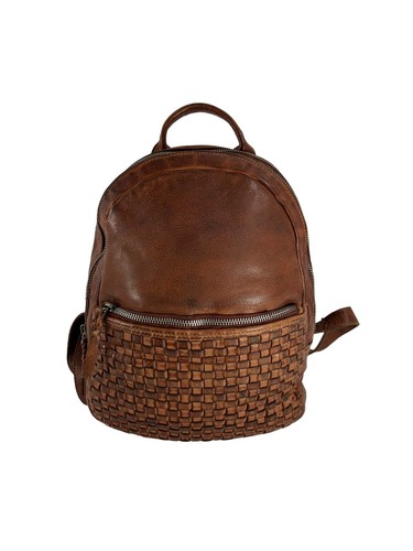 Vintage VILENCA Holland tan leather woven backpack rucksack adjustable ...