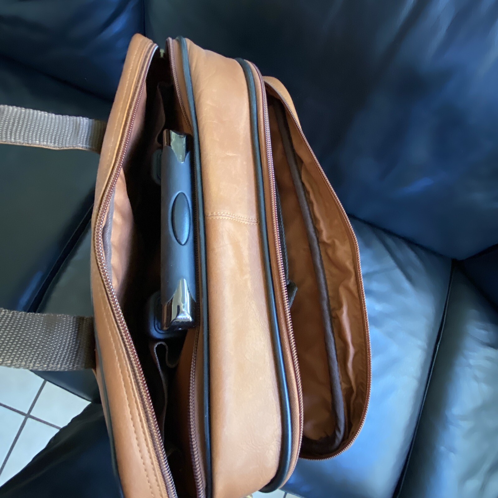 Claire Chase Leather Executive Computer Briefcase Tan… - Gem