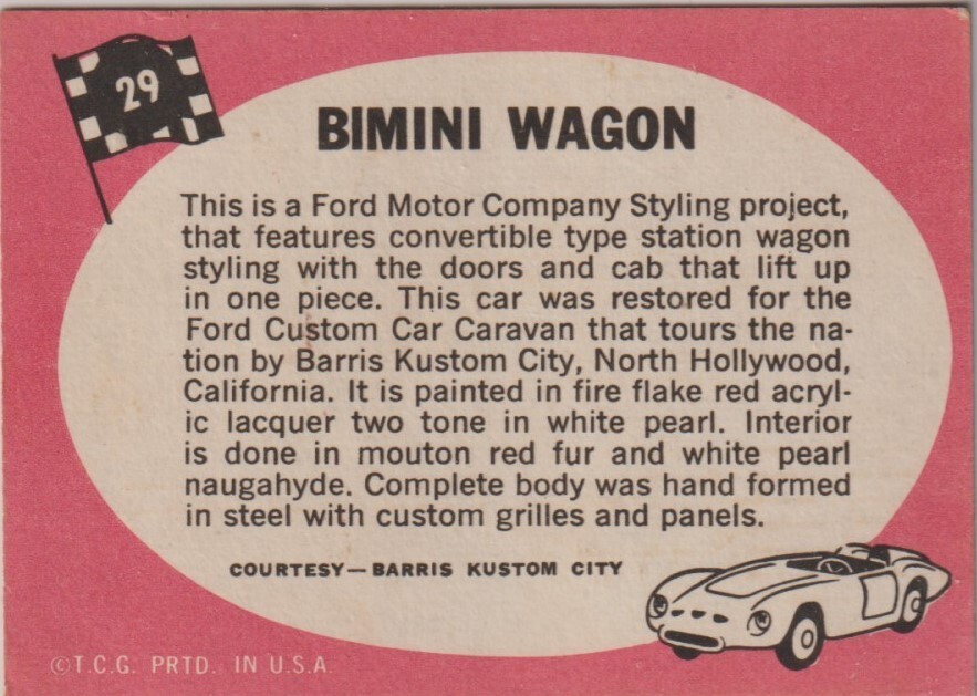 1966 Topps Hot Rods & Custom Cars Bimini Wagon #29 | eBay