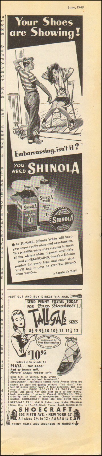 1948 Vintage ad for SHINOLA Your Shoes are Showing`Art Cartoon 042720 ...