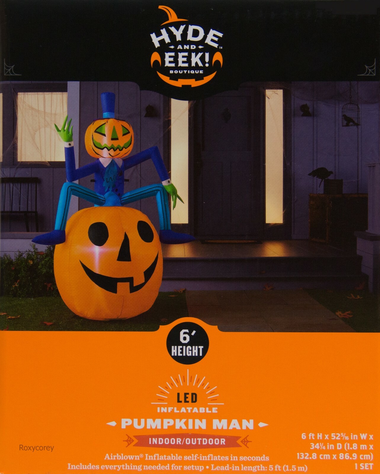 Halloween Gemmy Hyde & EEK Boutique 6 FT Pumpkin Man Airblown ...