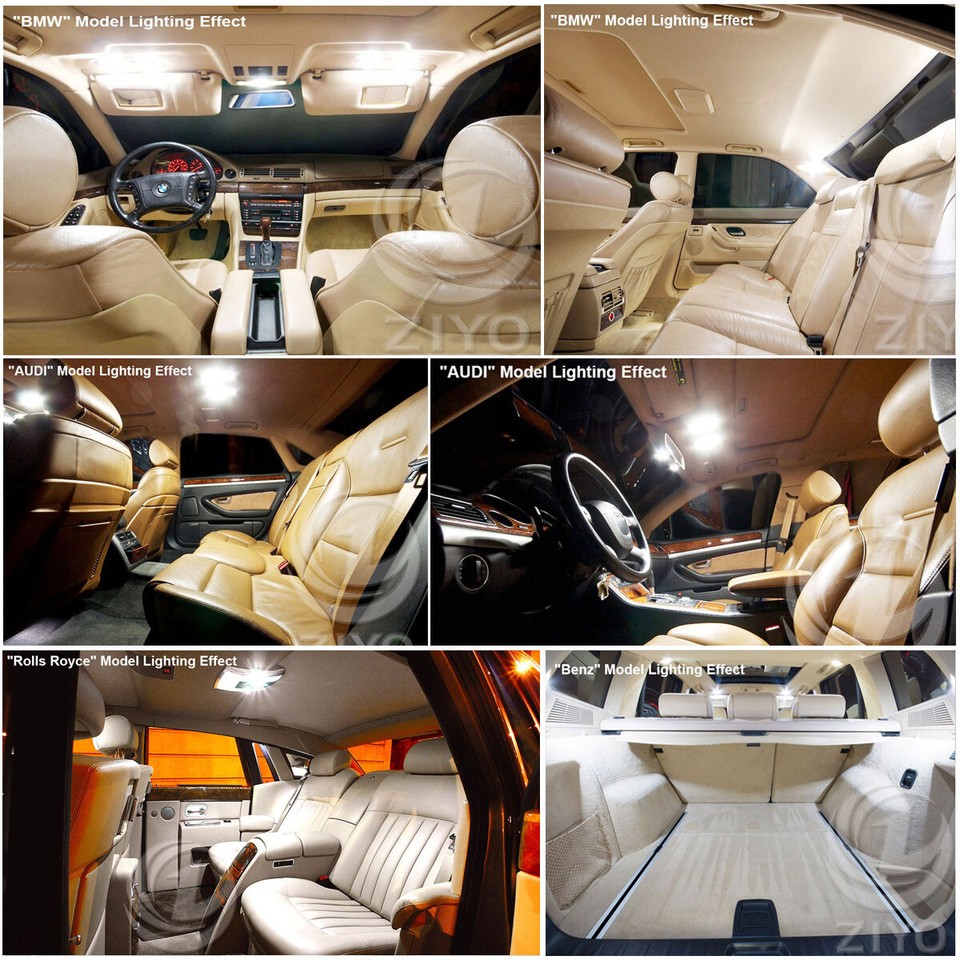 18 Bulbs Deluxe LED Interior Dome Light Kit Xenon White For Range Rover ...