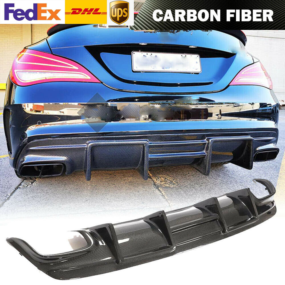 Rear Bumper Lip Diffuser Spoiler Carbon Fiber For Benz W117 CLA250 ...